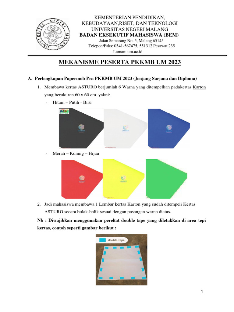 Fix Mekanisme Peserta PKKMB Um 2023 | PDF