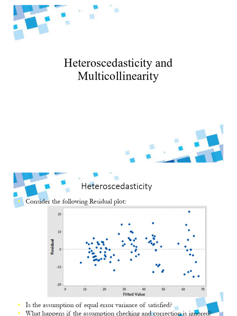 LN8- Heteroscedasticity and Multicollinearity | PDF | Multicollinearity | Principal Component ...
