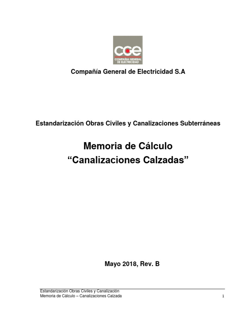 MDC - Canalizaciones Calzadas - RevB | PDF | Ingeniero civil
