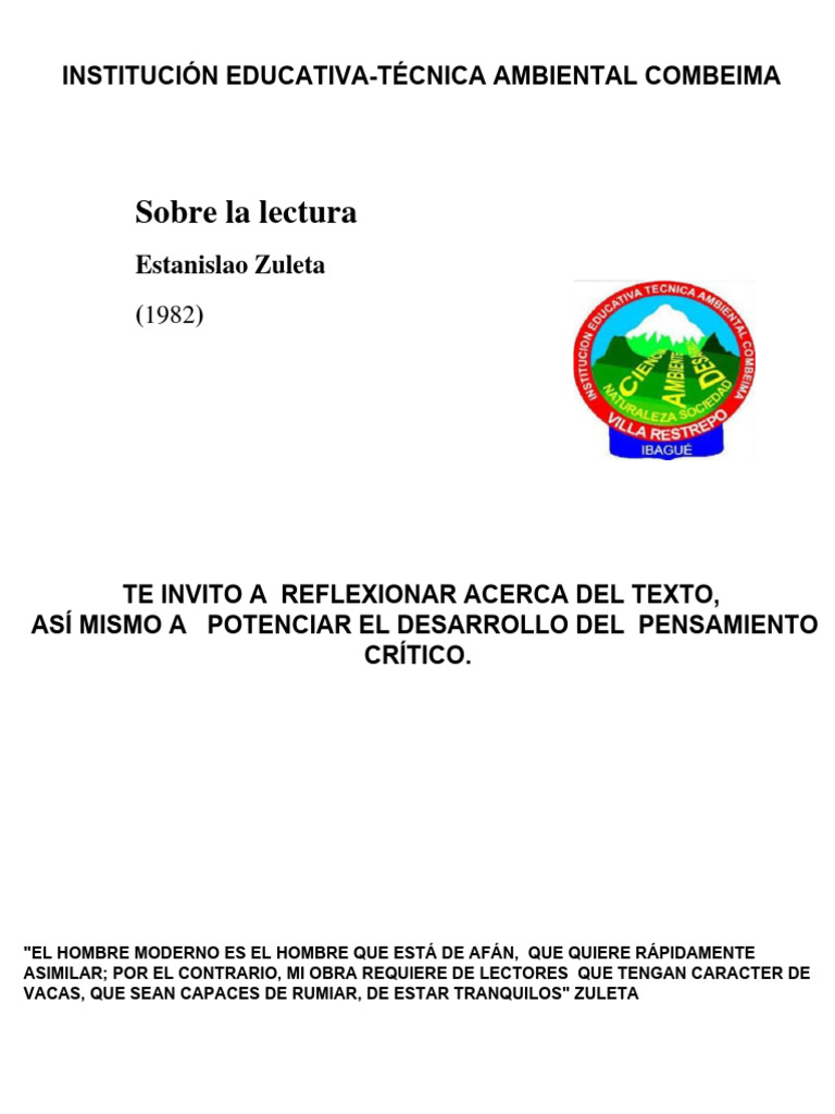 Zuleta - Sobre La Lectura MAYO 21-2022 | PDF | Friedrich Nietzsche ...
