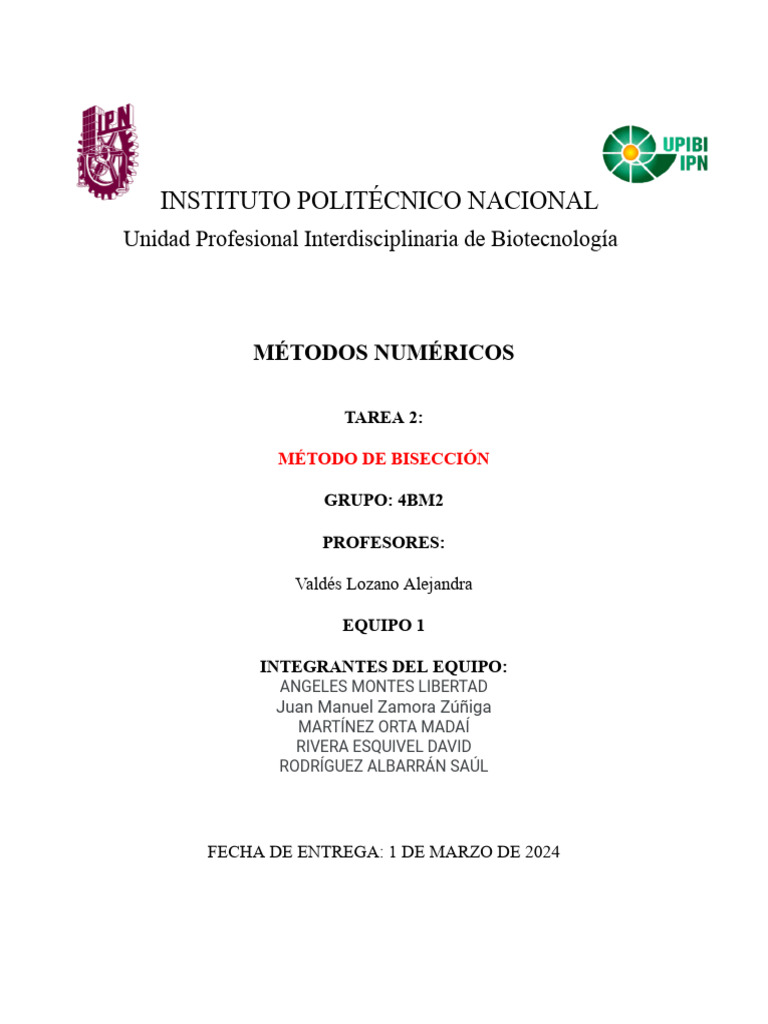 BISECCIÓN | PDF | Análisis numérico | Ecuaciones