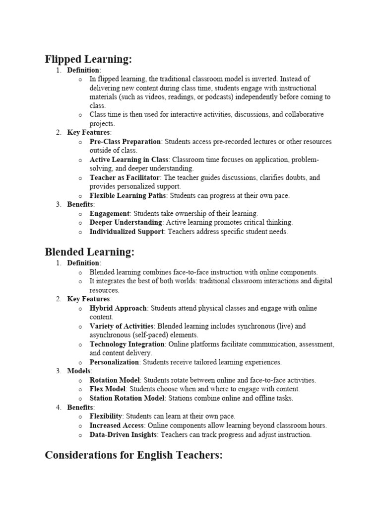 Flipped Learning and Blended Learning | PDF | Learning | Human Communication