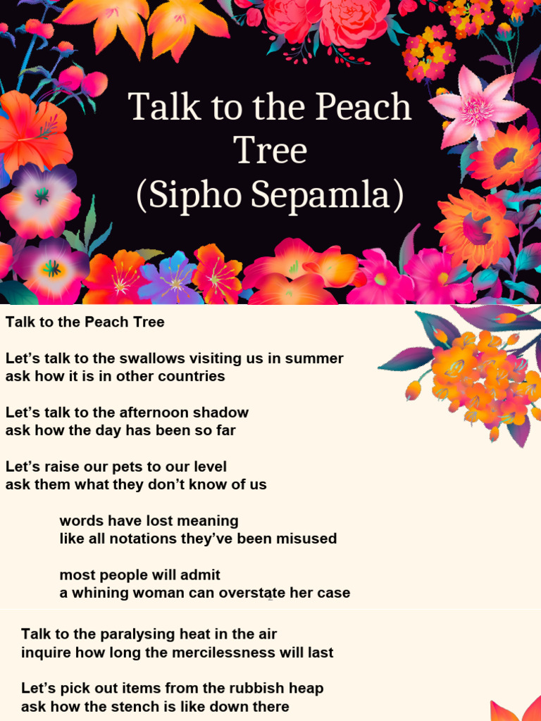 Talk To The Peach Tree | PDF | Human Communication
