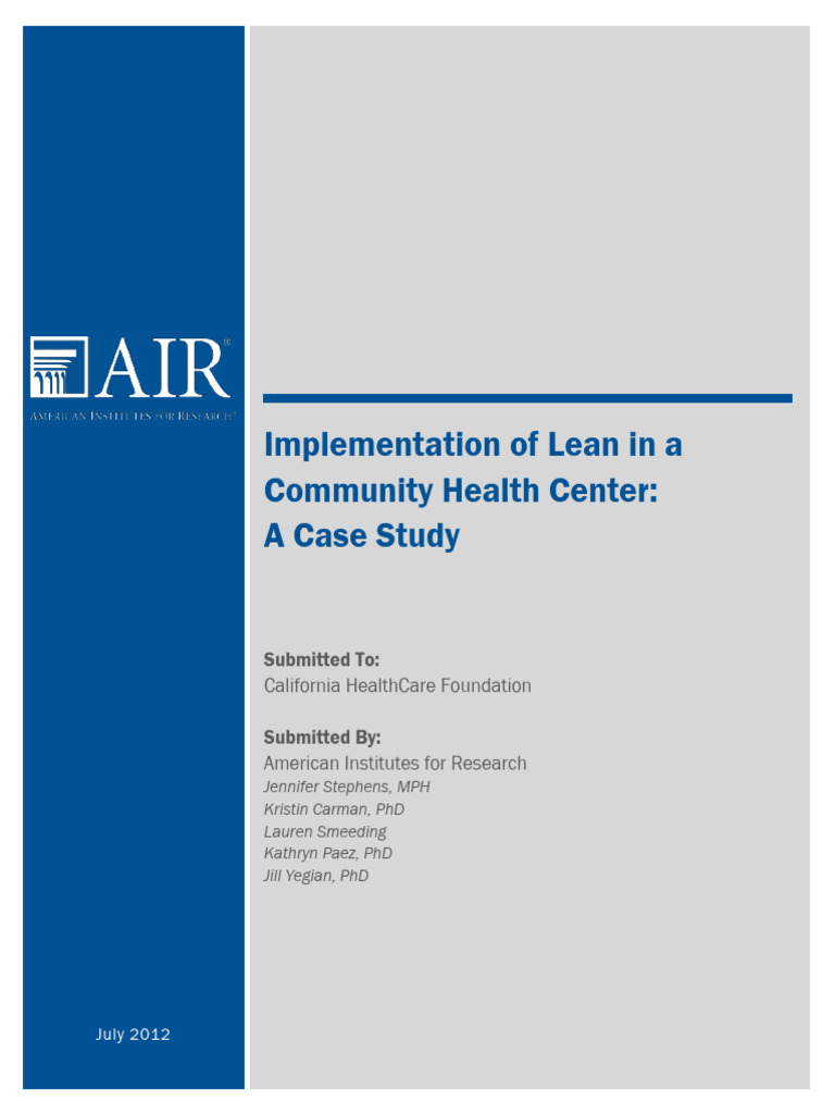 PDF ImplementationLeanHealthCenter | PDF | Lean Manufacturing | Health Care