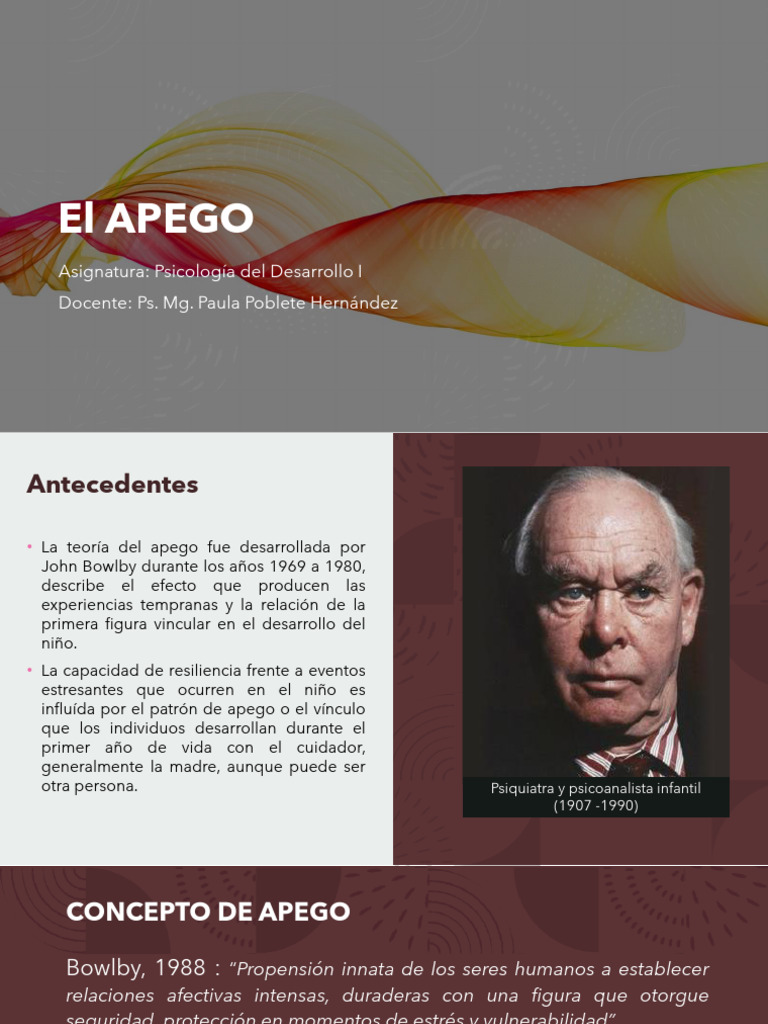 Clase N°4 - Apego | PDF | Teoría de apego | Las emociones