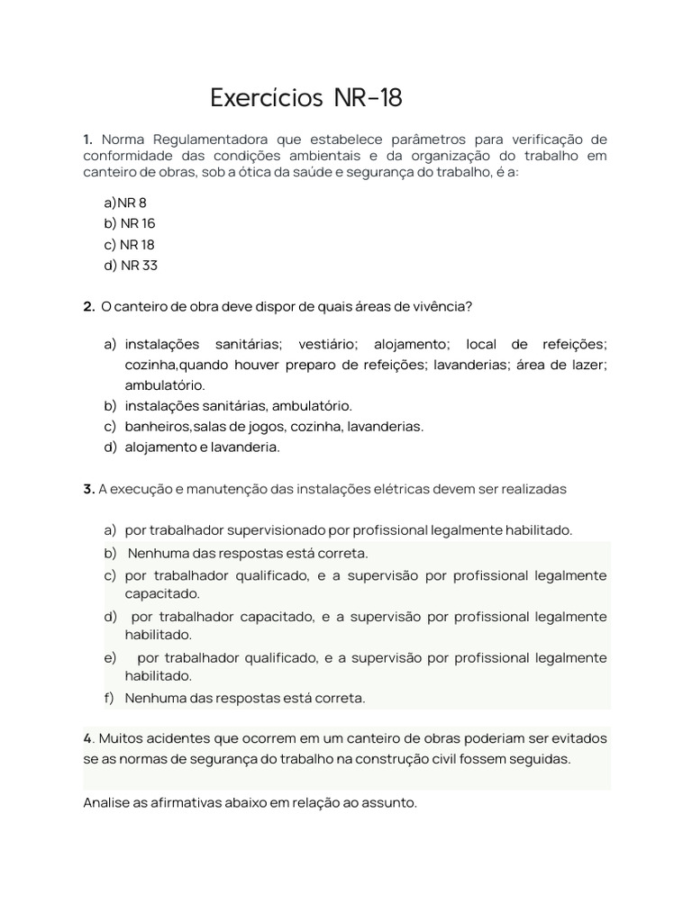 Atividades NR 18 | PDF