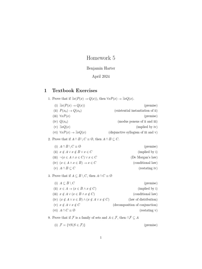 Homework 5 | PDF | Mathematics | Logical Expressions