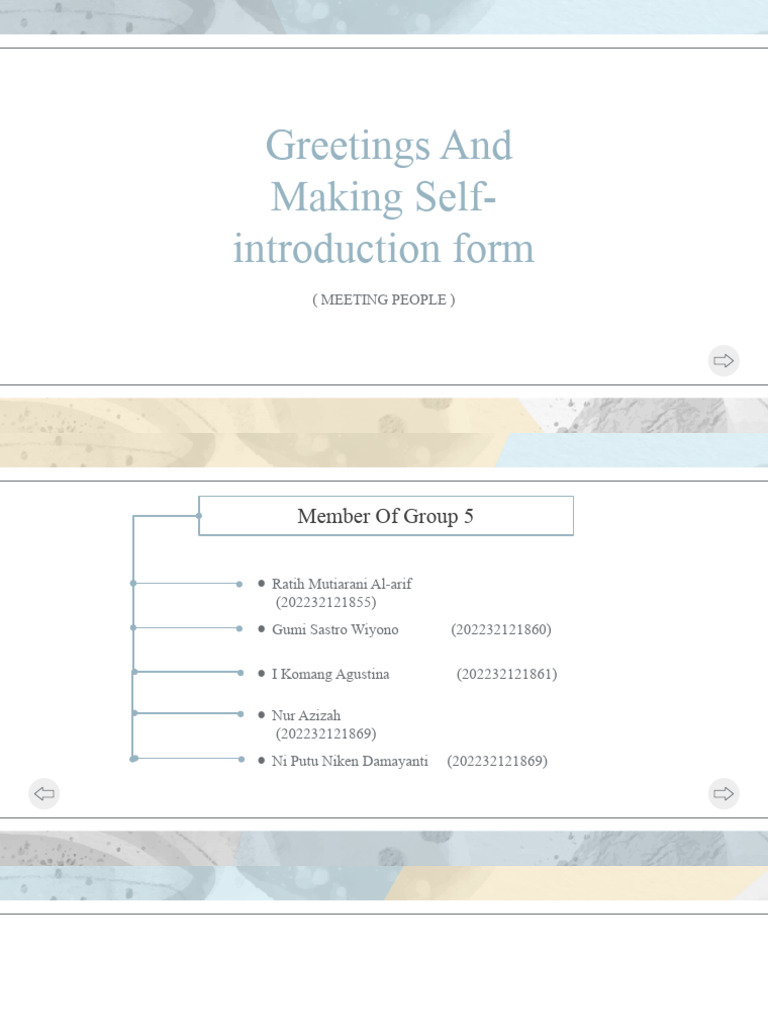 Greeting and Introduction (Meeting People) | PDF | Essays