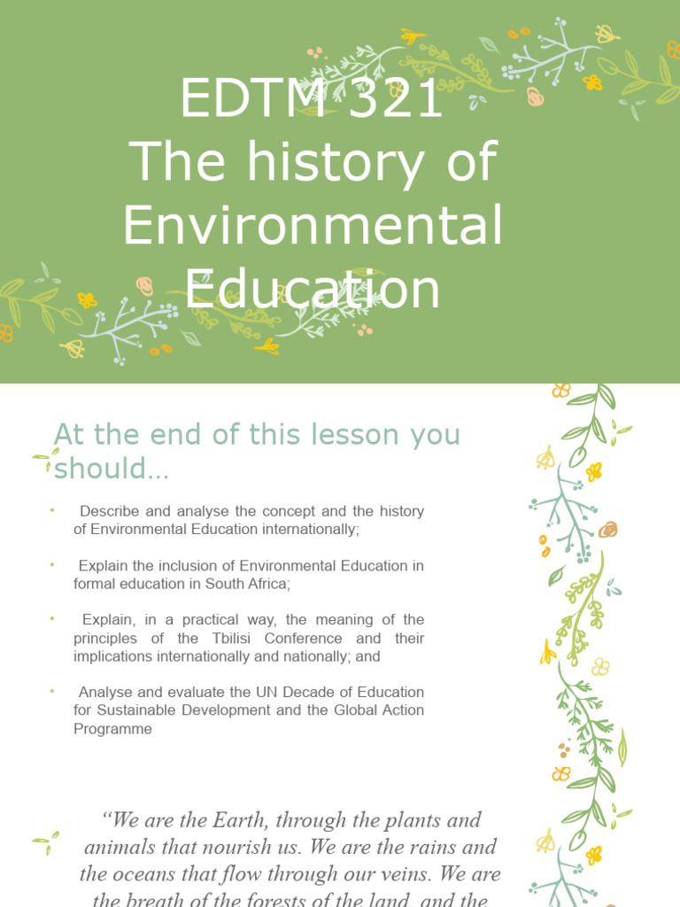 EDTM 312-Study Unit 1 | PDF | Sustainability | Natural Environment