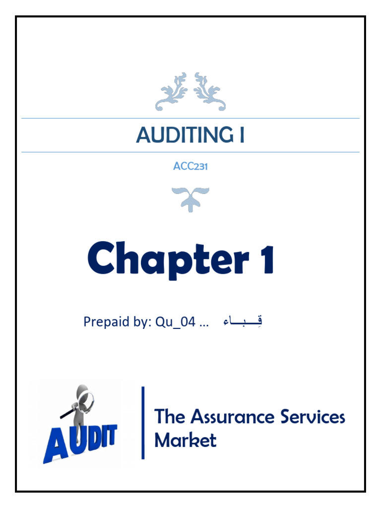 Acc231 - CH 1 | PDF | Audit | Financial Audit