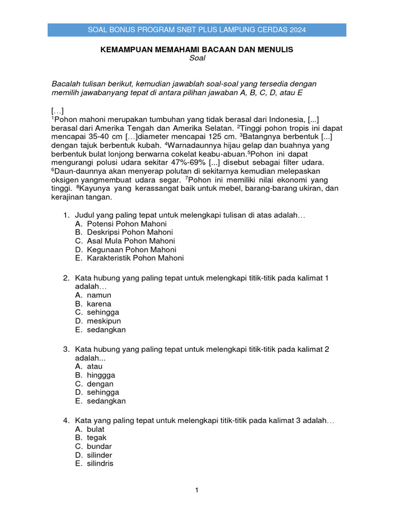 Kemampuan Memahami Bacaan Dan Menulis | PDF
