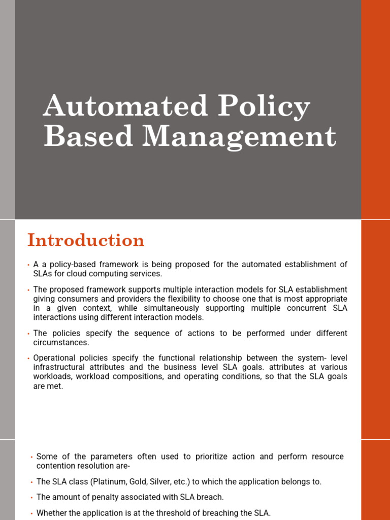 Automated Policy Based Management | PDF | Service Level Agreement ...