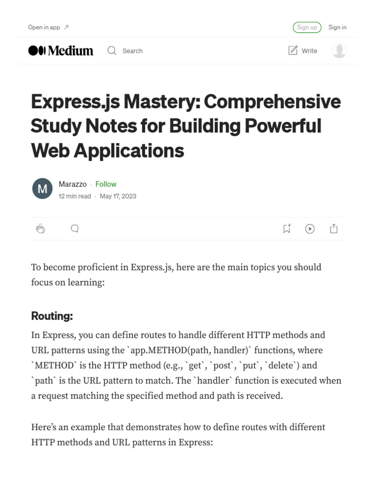 Express - Js Mastery - Comprehensive Study Notes For Building Powerful ...