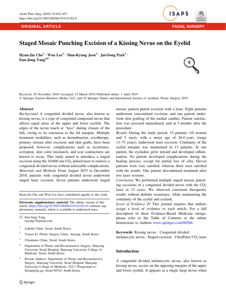 Aesth Plast Surg - 2019 - 43 - 652-657 | PDF | Surgery | Scar