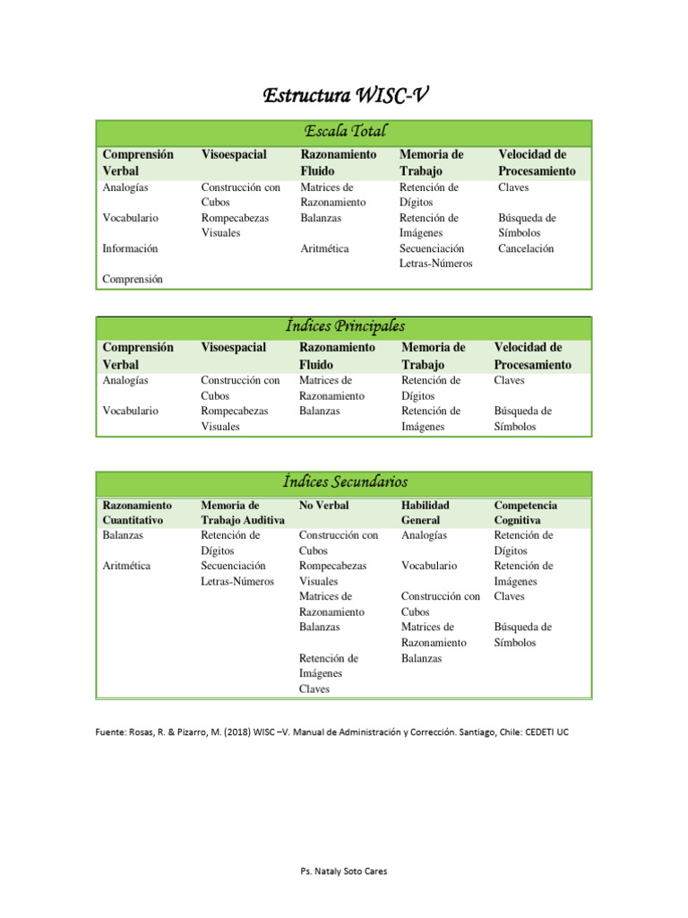 Estructura Wisc-V | PDF | Ciencia cognitiva | Cognición