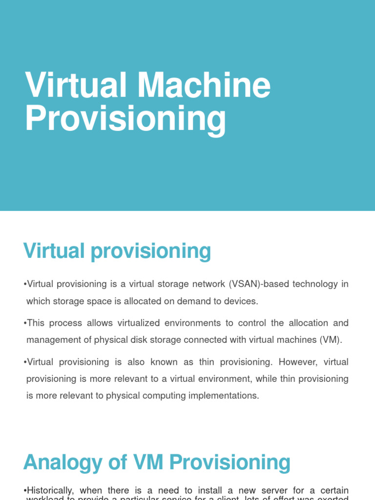 Virtual Machine Provisioning | PDF | Virtualization | Virtual Machine