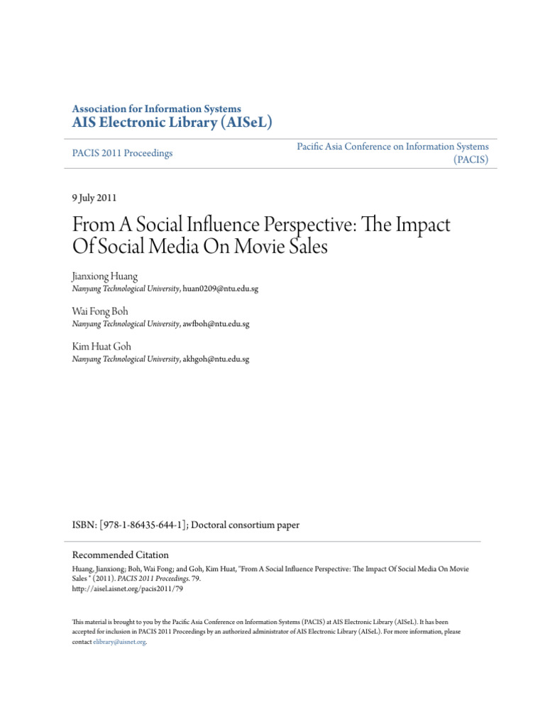 From A Social Influence Perspective - The Impact of Social Media O ...