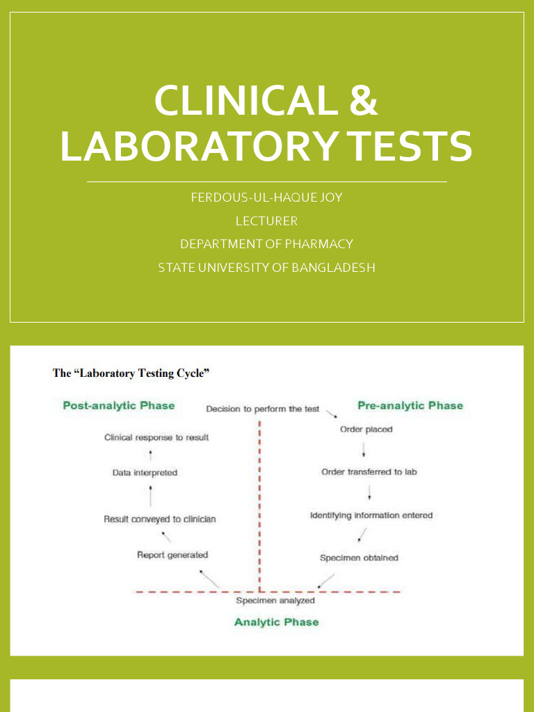 Clinical & Laboratory Tests | Download Free PDF | Medical Specialties ...