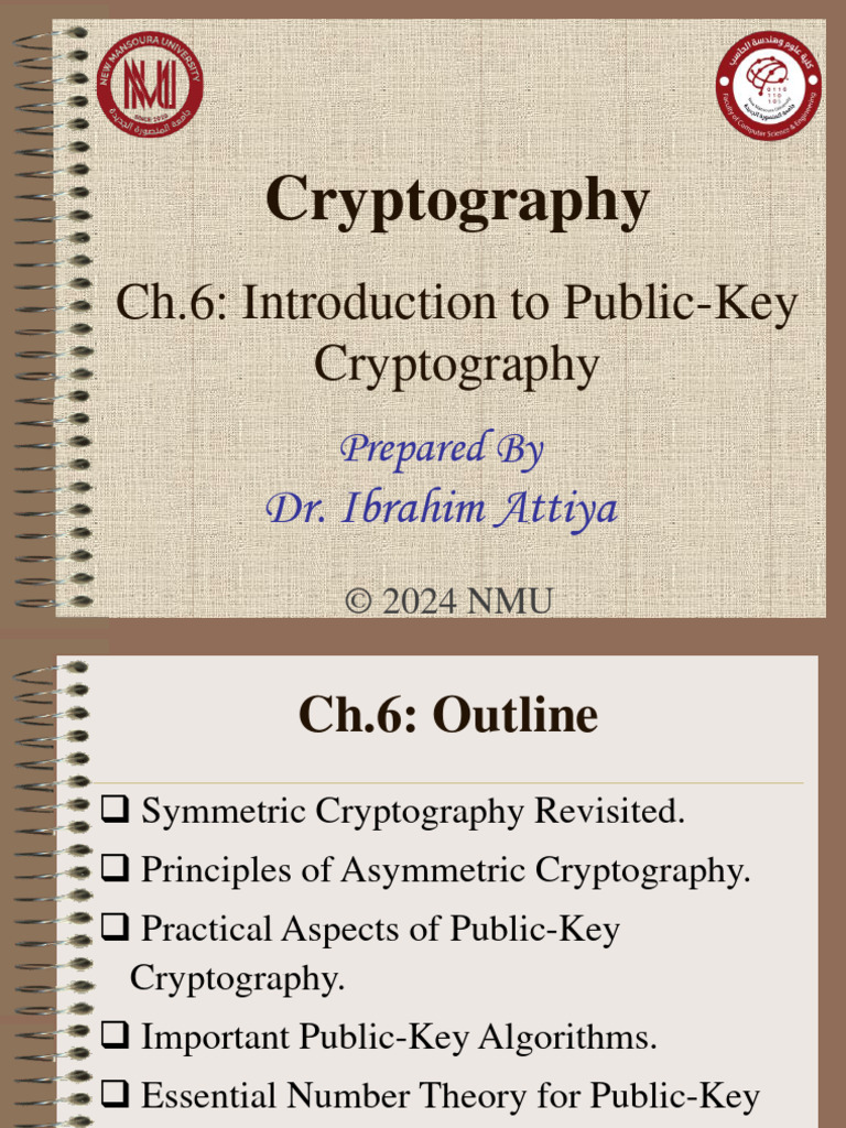 Cryptography, Lecture 06 | PDF | Public Key Cryptography | Cryptography