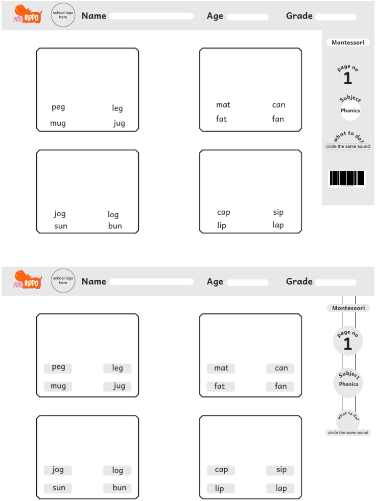 Montessori Phonics Worksheet | PDF | Teaching | Education Theory