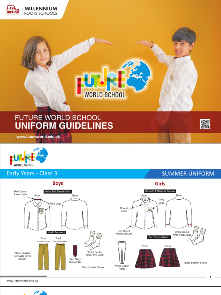 Roots Millennium Future World School Uniform Guidelines | PDF | Blouse | Shirt