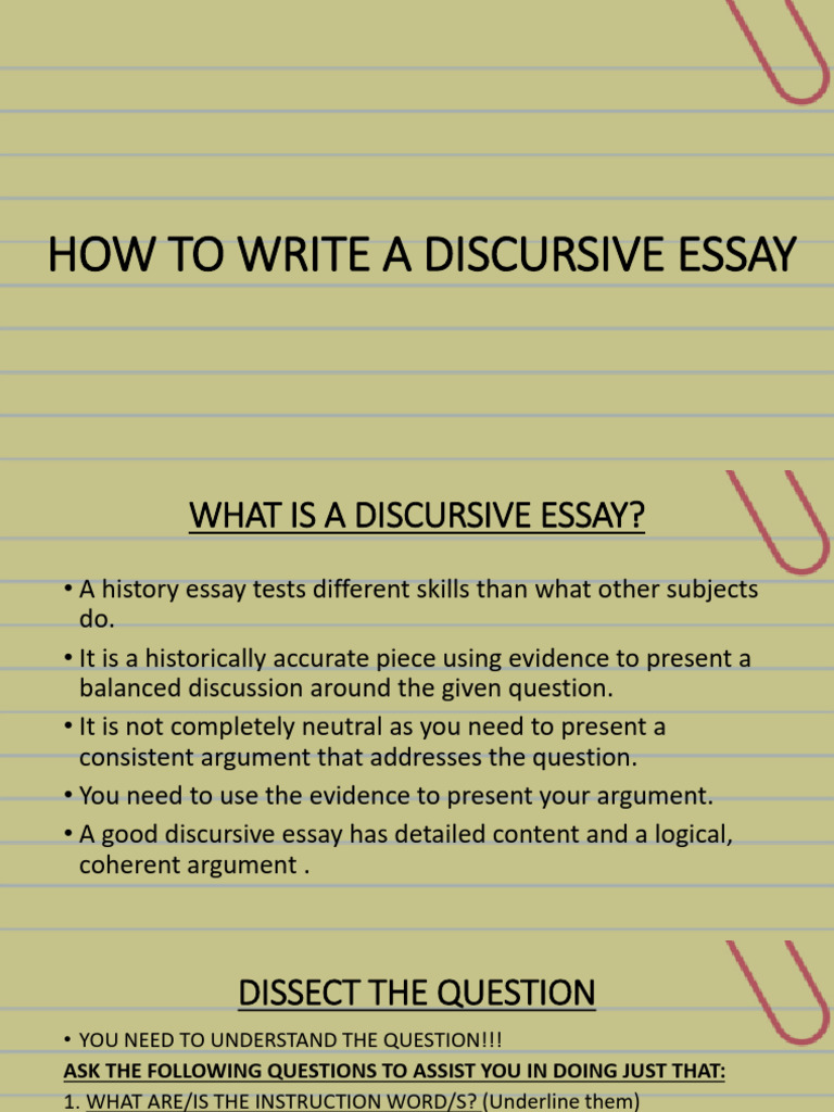 How To Write A Discursive Essay | PDF | Essays | Question