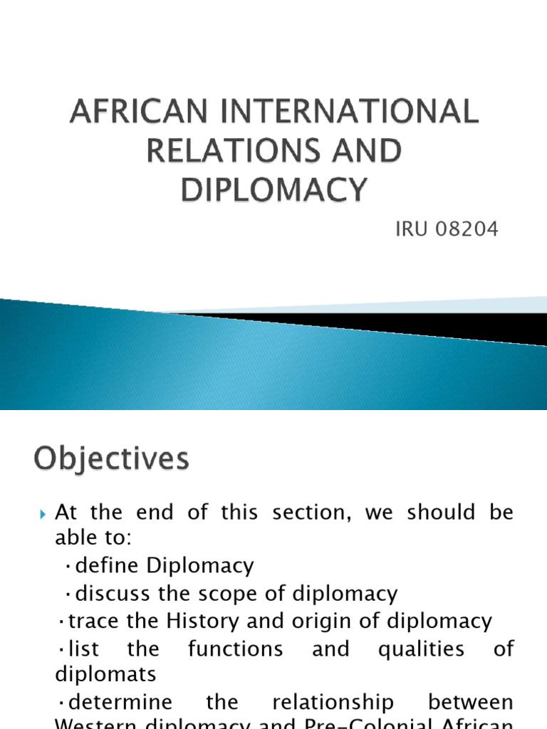 African International Relations and Diplomacy - V2 | Download Free PDF | Diplomacy ...