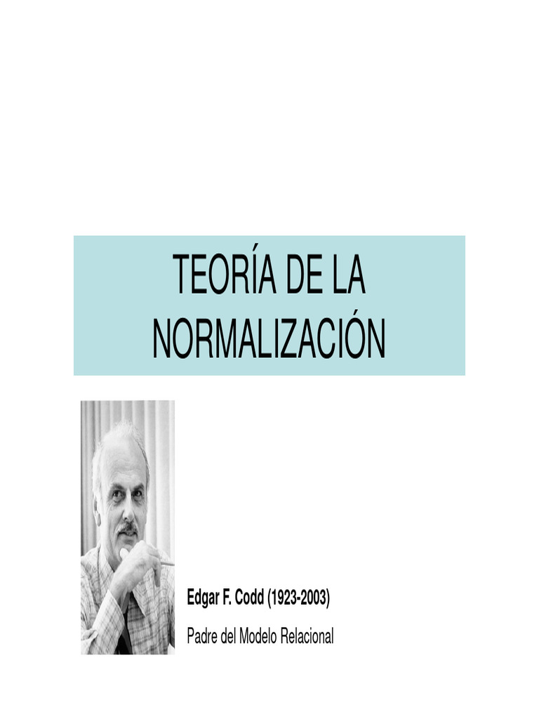 Teoría de La Normalización | PDF | Informática | Software de gestión de ...