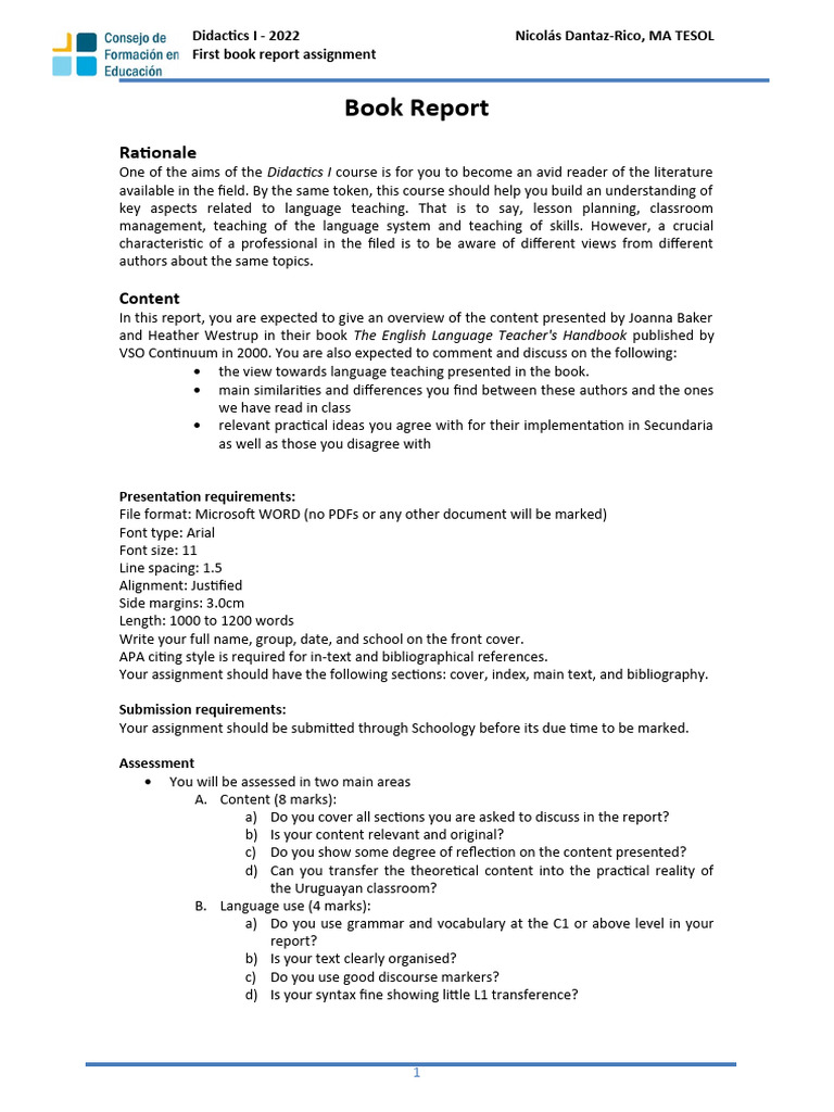 Book Report 2 - The English Language Teachers Handbook | PDF ...