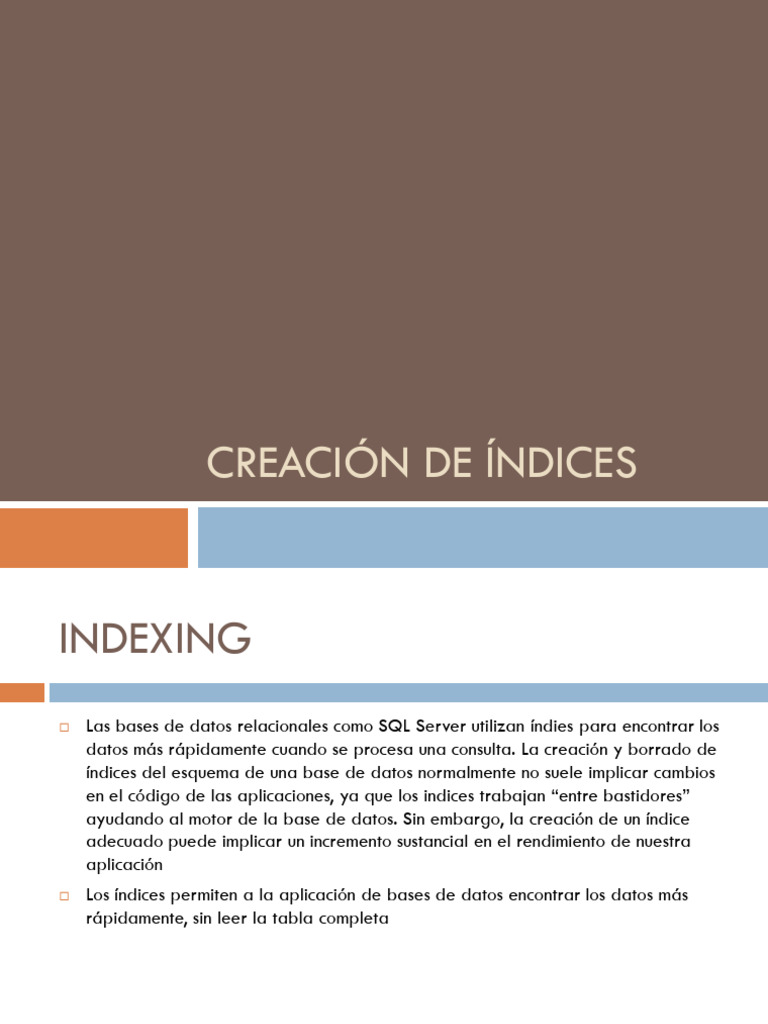 8 SQL Indexes | PDF