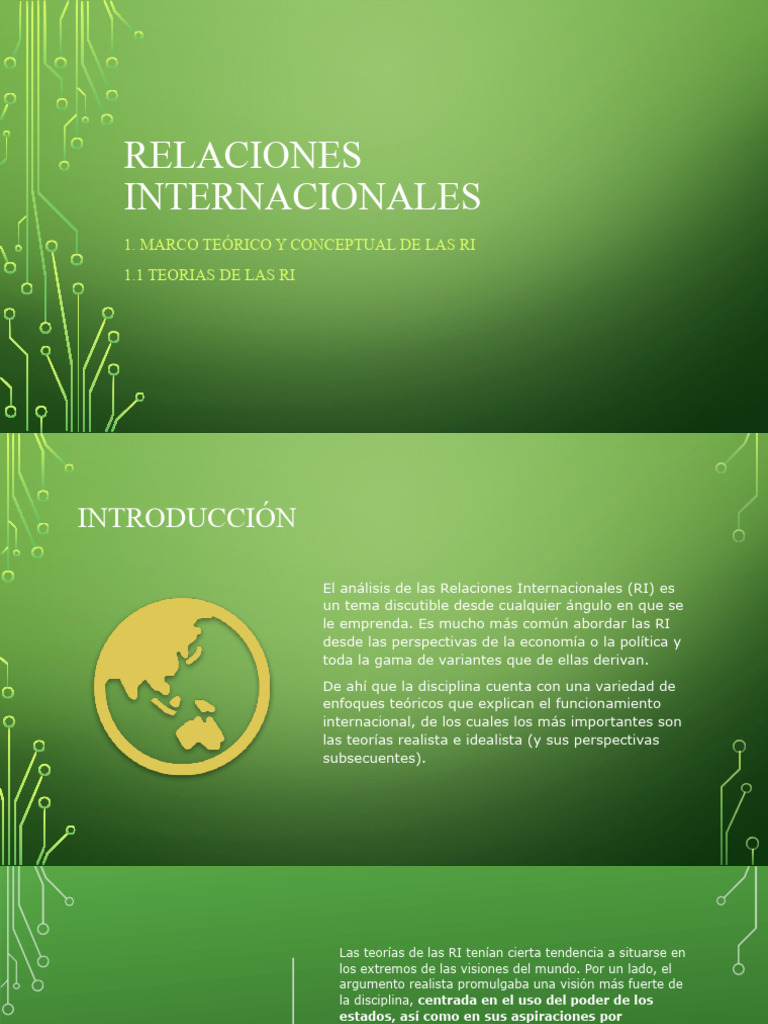 Teoría Realista en RI | PDF | Realismo filosófico | Relaciones ...