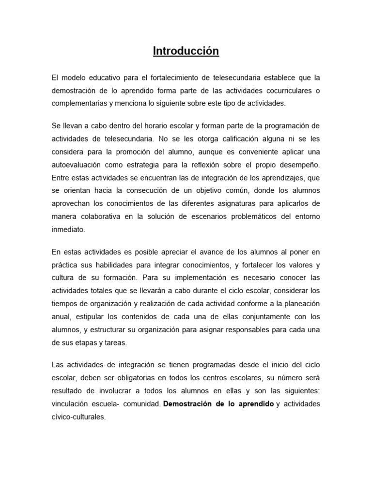DEMOSTRACIÓN DE LO APRENDIDO | PDF | Aprendizaje | Escuelas
