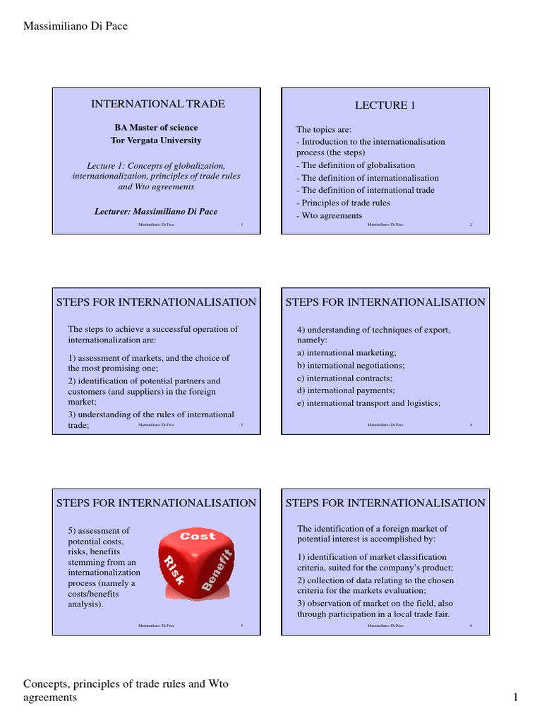 Lecture 1 Concepts | PDF | Most Favoured Nation | World Trade Organization