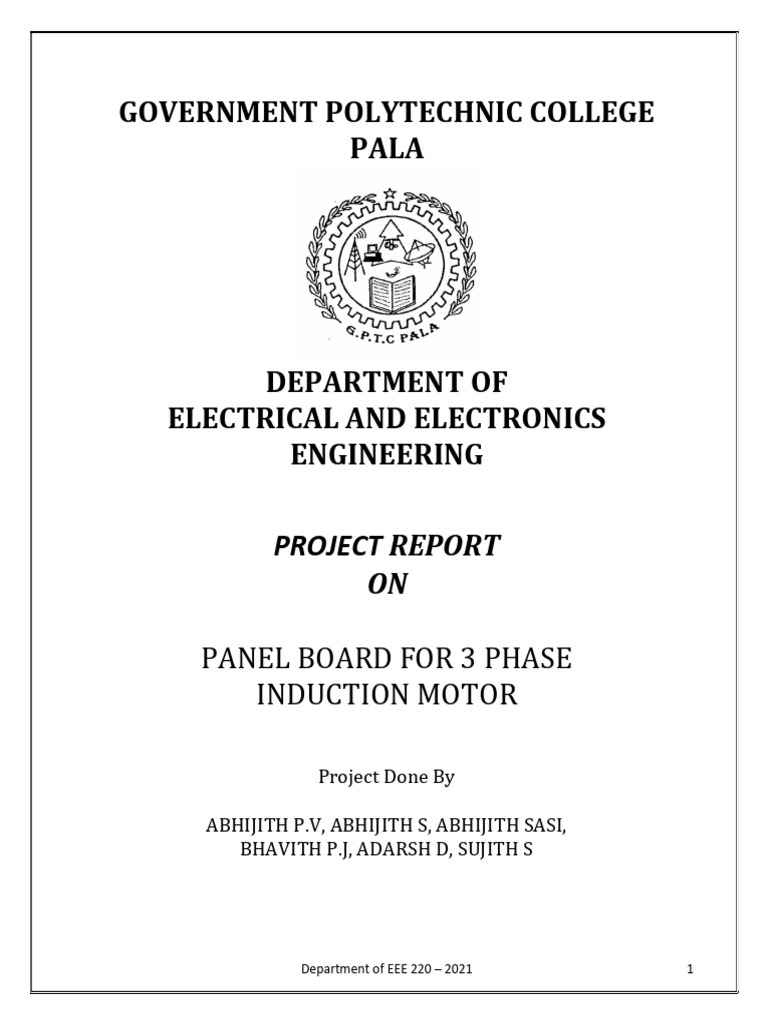 Project Report Eee Complete | PDF | Electric Motor | Manufactured Goods