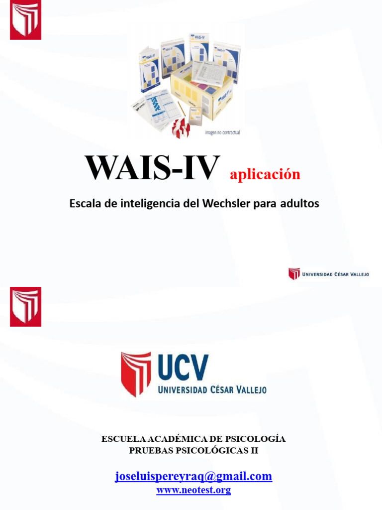Wais IV - Pruebas II | PDF | Escala de inteligencia para adultos de ...