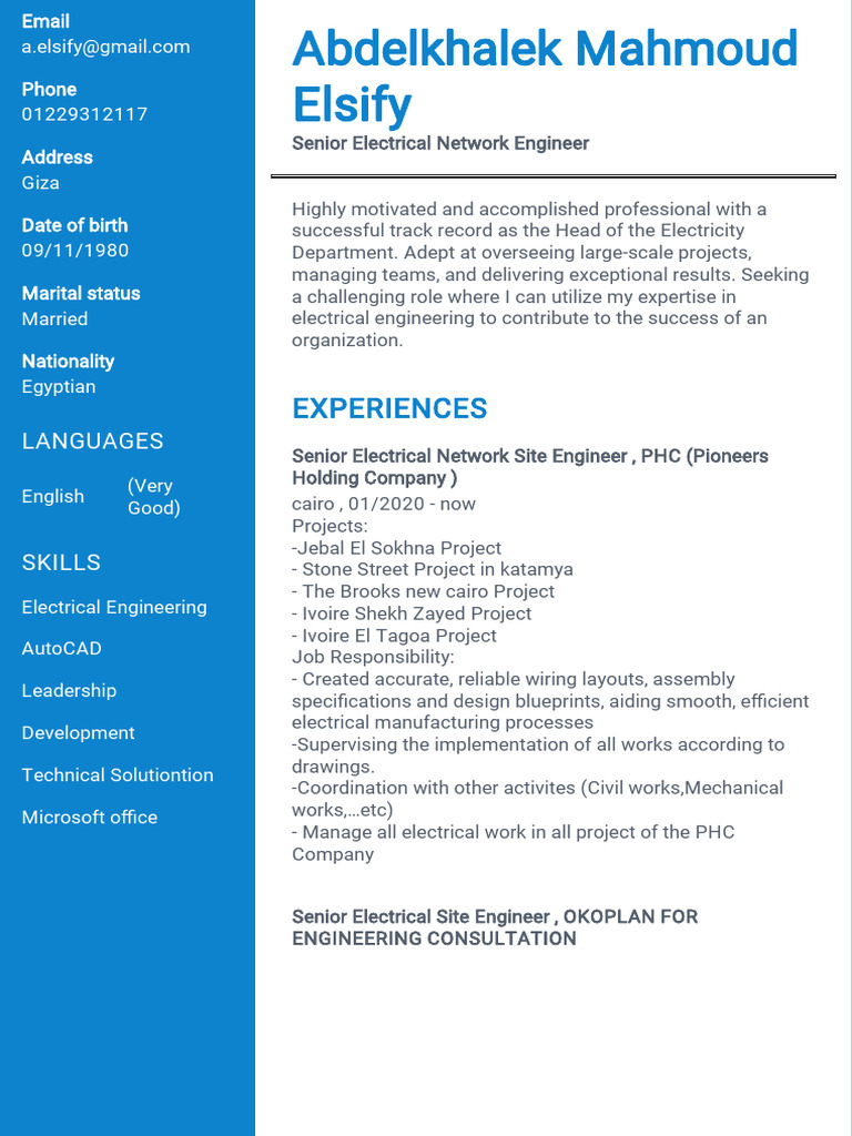 Abdelkhalek Elsify - cv2 | Download Free PDF | Engineering | Business