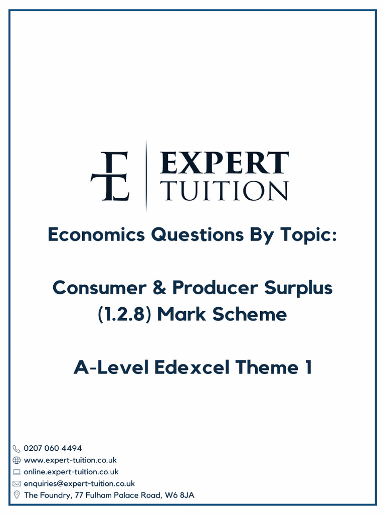 Producer And Consumer Surplus Analysis Pdf Economic Surplus