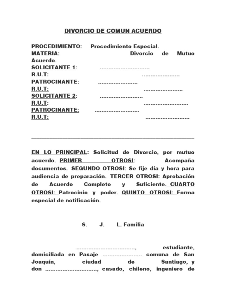 Divorcio Mutuo Acuerdo | PDF | Divorcio | Instituciones sociales