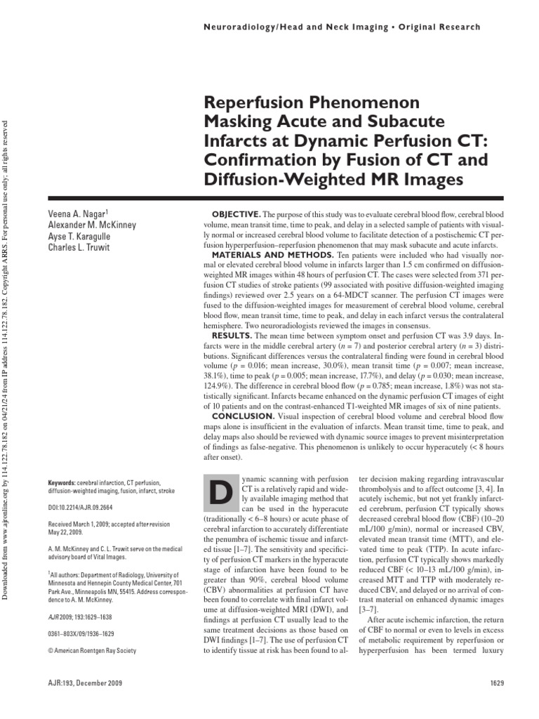 Nagar Et Al 2012 Reperfusion Phenomenon Masking Acute and Subacute Infarcts at Dynamic Perfusion ...