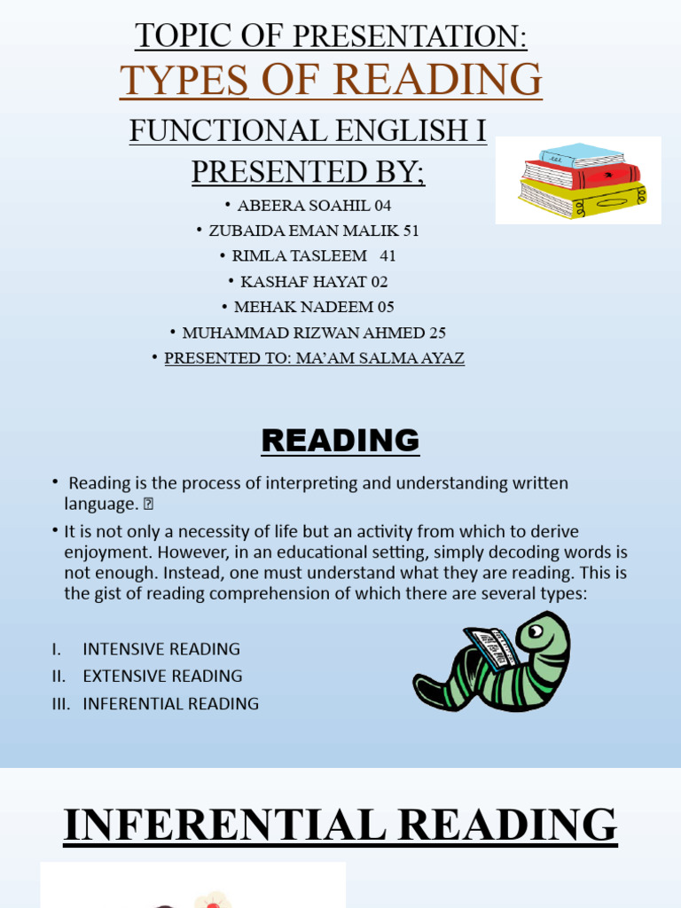 Types of Reading Ppt | PDF | Reading Comprehension | Inference