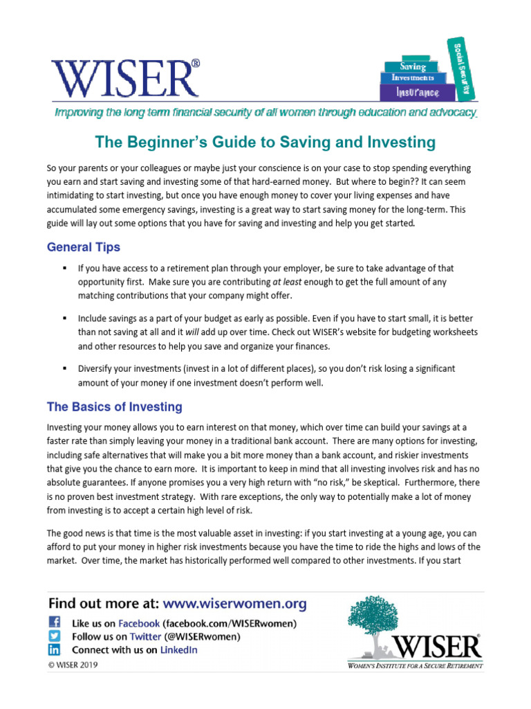 Beginners Guide To Saving and Investing 2019 | PDF | Pension ...