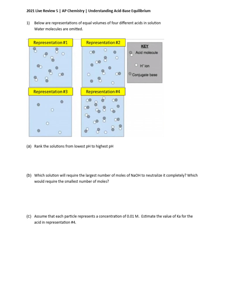 AP Chemistry Acid-Base Equilibrium Review | PDF | Acid | Chemistry