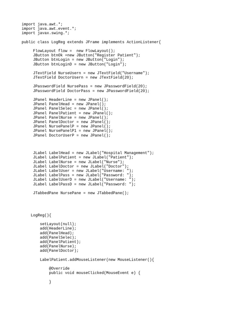 Hospital Management | PDF | Computer Programming