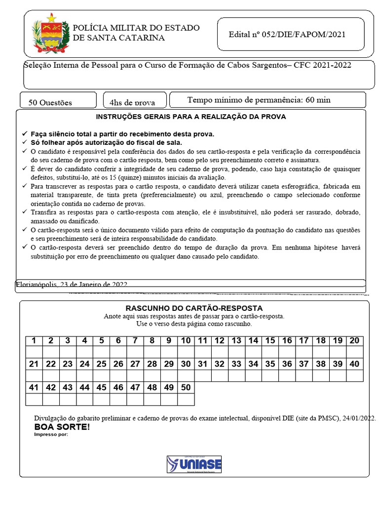 Caderno de Prova CFS 2021-2022 | PDF | Polícia | Constituição Caderno de Prova CFS 2021-2022 | PDF | Polícia | Constituição