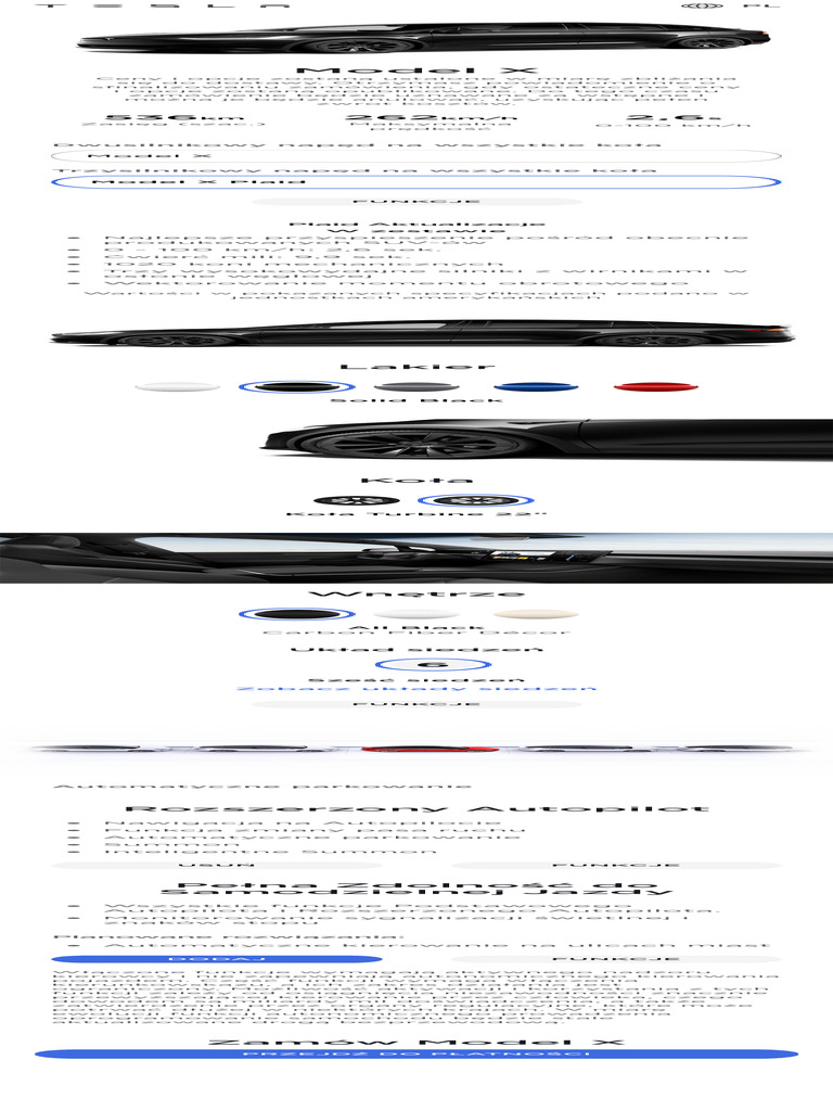 Zaprojektuj Swój Model X Tesla | PDF