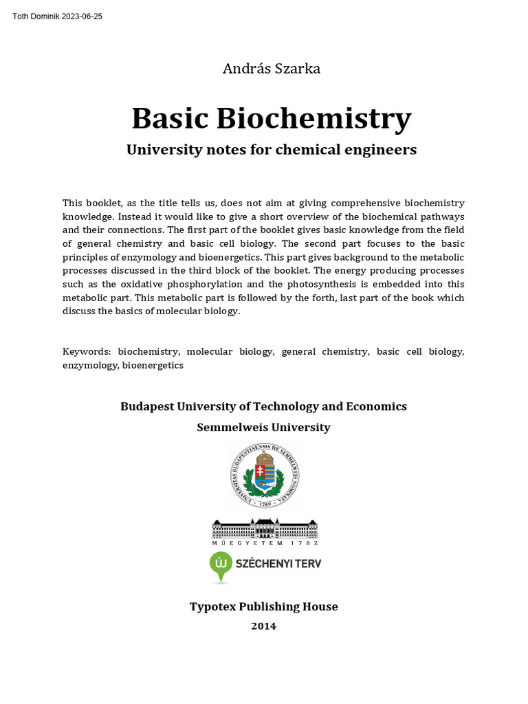 Basic Biochemistry Pdf Chemical Bond Glycolysis