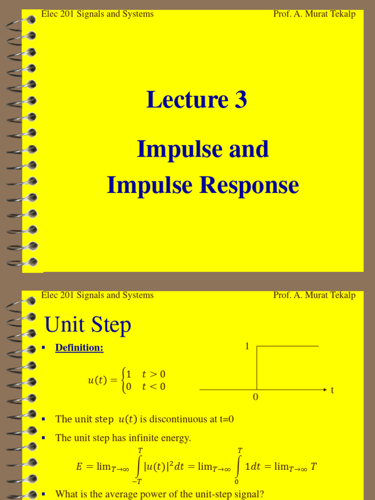 Lecture 3 Signal And Systems Pdf Telecommunications Engineering