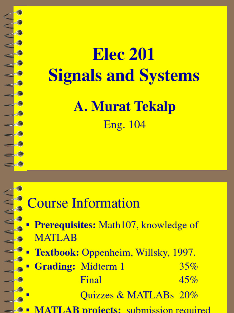 Signal and Systems Lecture 1 | PDF | Norm (Mathematics) | Vector Space