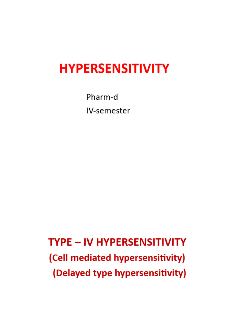 Type IV Hypersensitivity Overview | PDF | Cells | Immunology