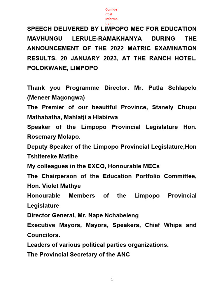 2023 Matric Result 18 January 2022 | PDF | Schools | Teachers